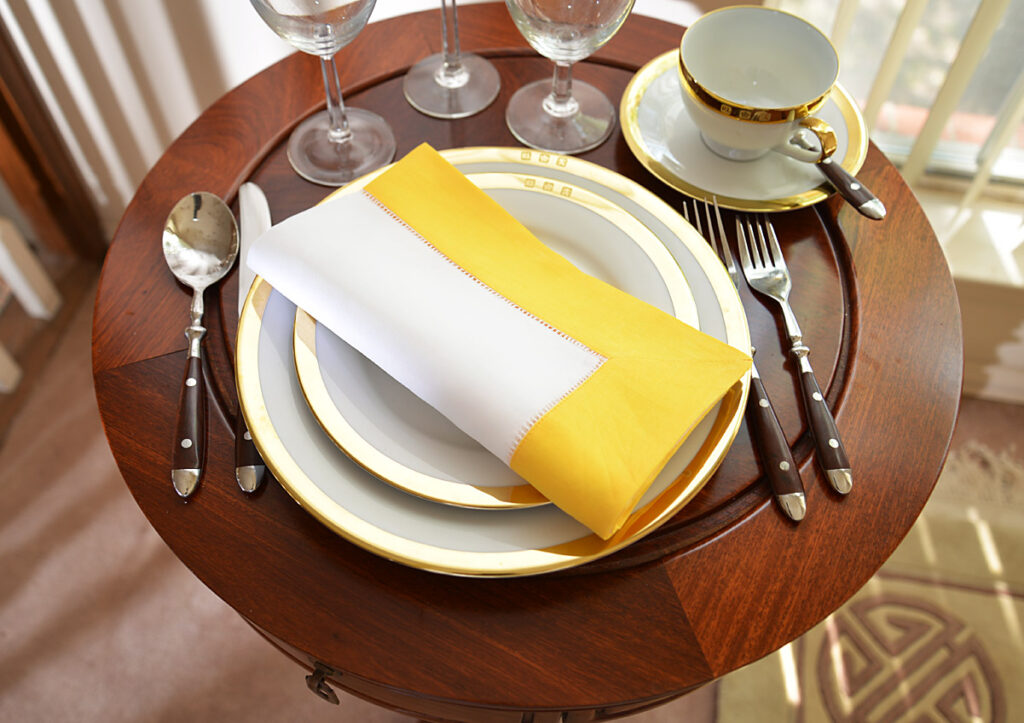 Hemstitch Napkin & Color Borders – Monogrammable